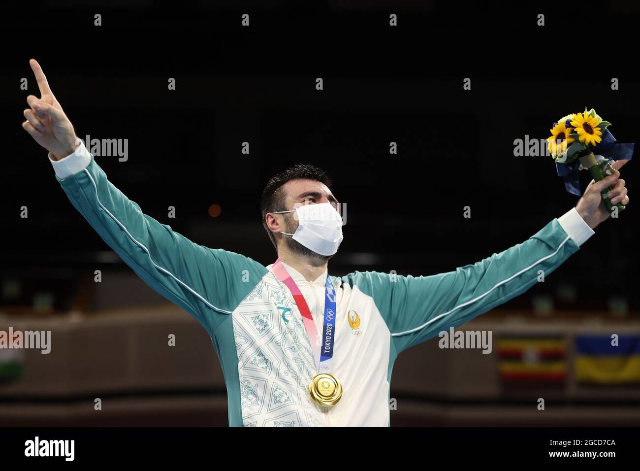 Tokyo, Japan. 8th Aug, 2021. Gold medalist Bakhodir Jalolov of ...