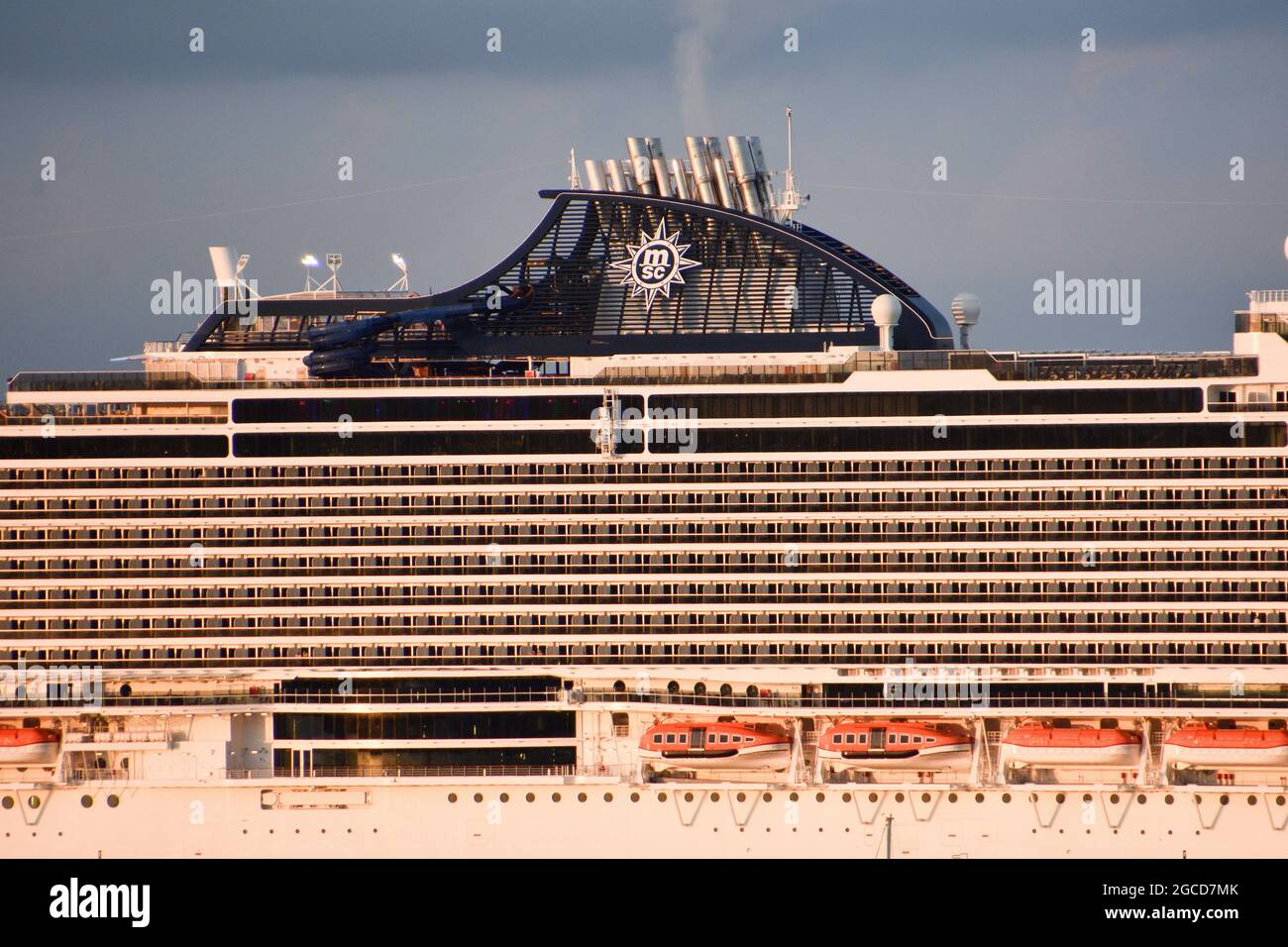 The liner “MSC Seashore” cruise ship arrives at the French ...