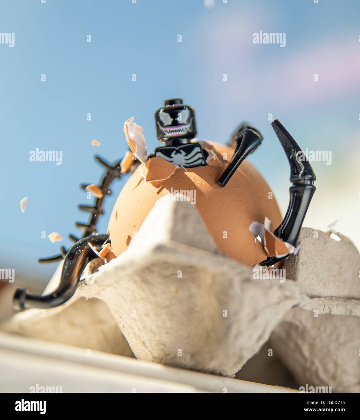 Lego marvel minifigure venom in easter egg Stock Photo - Alamy