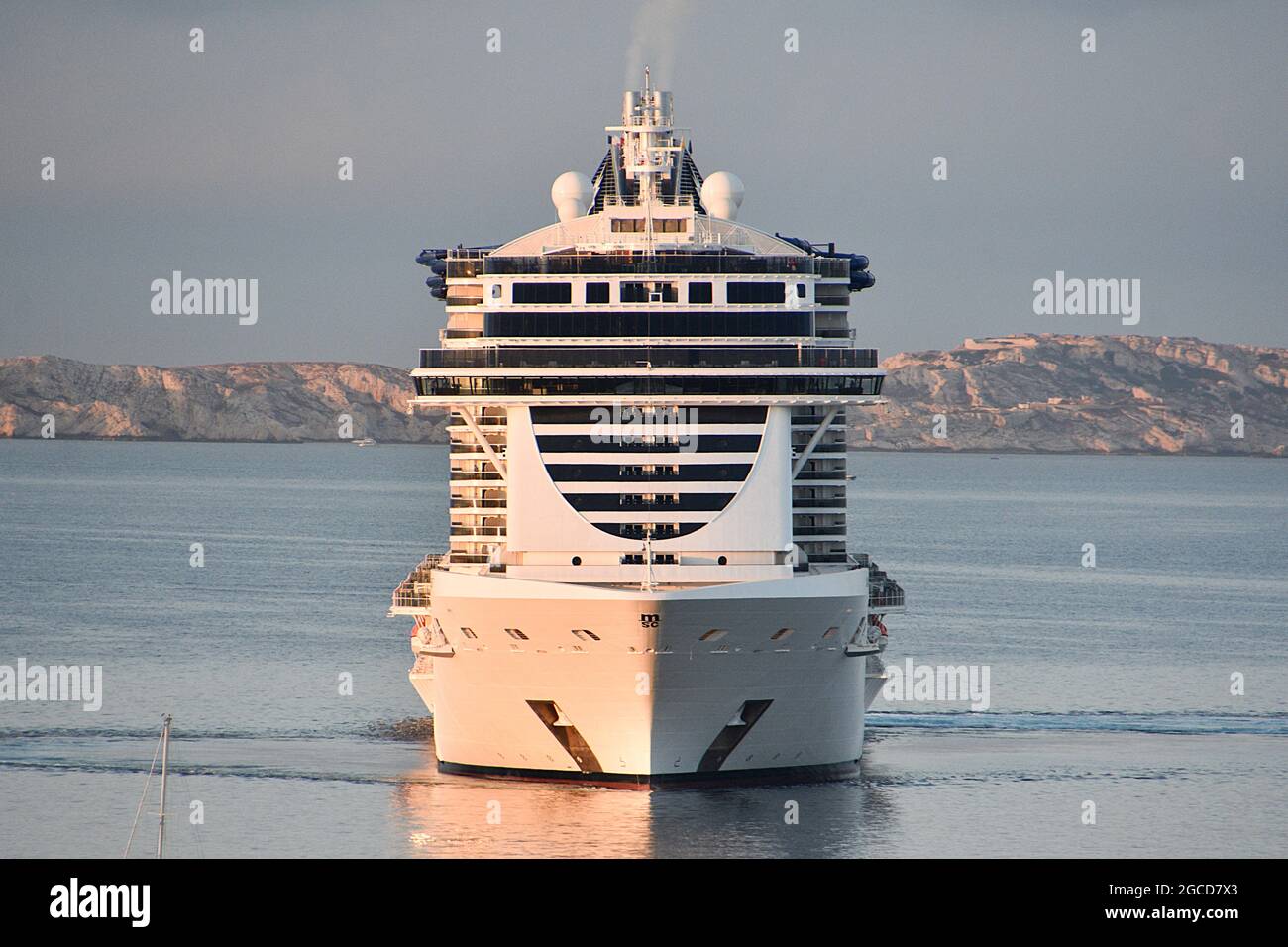 The liner “MSC Seashore” cruise ship arrives at the French ...
