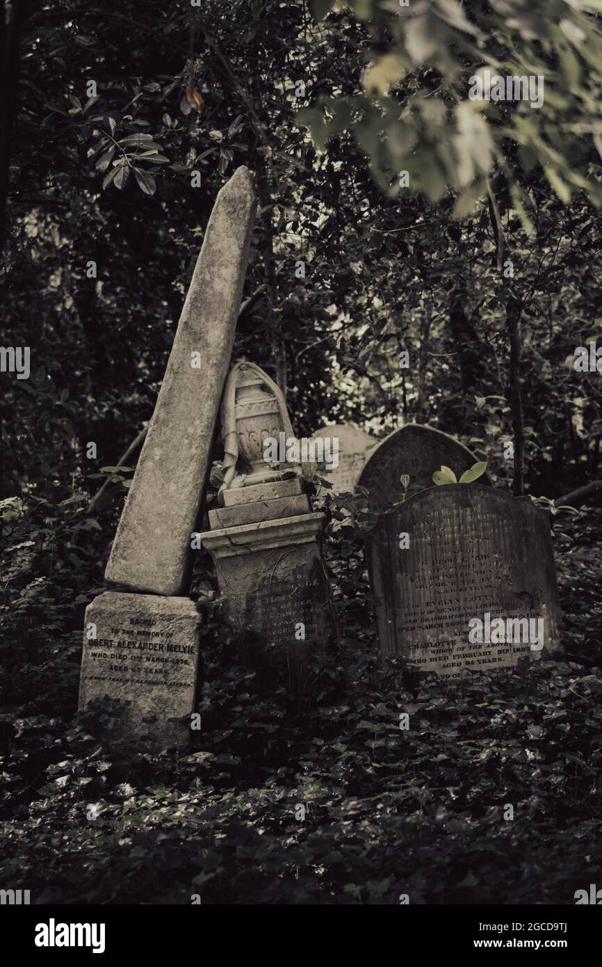 Historic old weathered tombstones hi-res stock photography and images ...