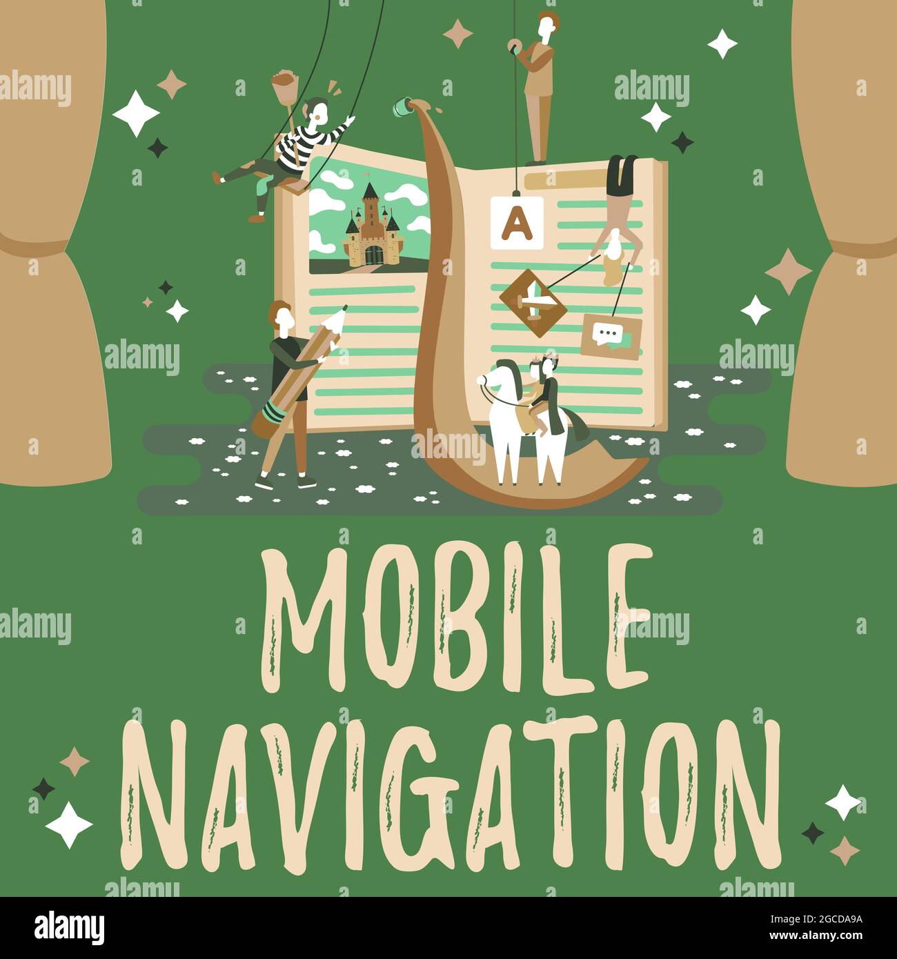 Hand writing sign Mobile Navigation. Business approach graphical user ...