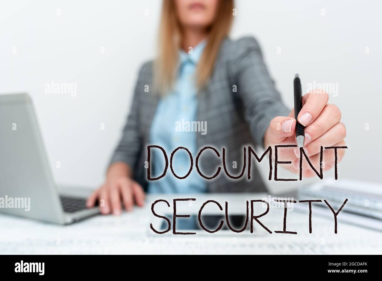 Text sign showing Document Security. Word Written on means in which ...