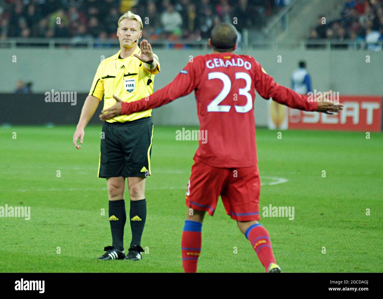 BUCHAREST, ROMANIA - NOVEMBER 3, 2011: The Dutch FIFA referee Kevin ...