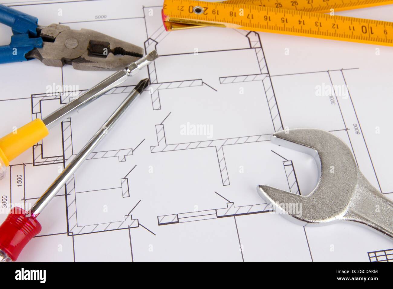 part of architectural project Stock Photo - Alamy