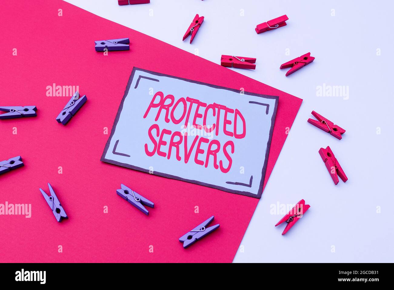 Hand writing sign Protected Servers. Concept meaning technology for ...