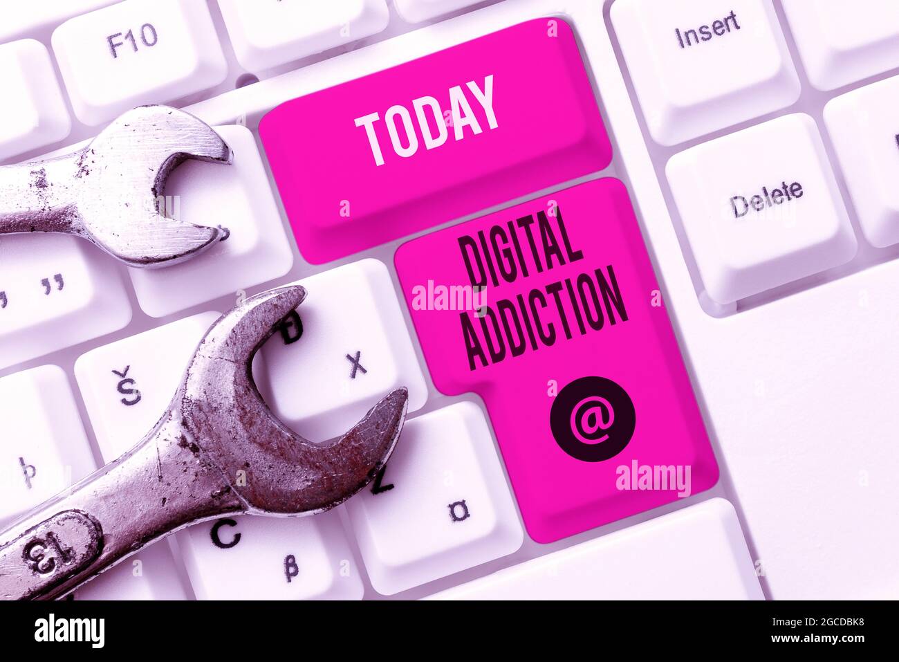 Hand writing sign Digital Addiction. Business approach disorder that ...