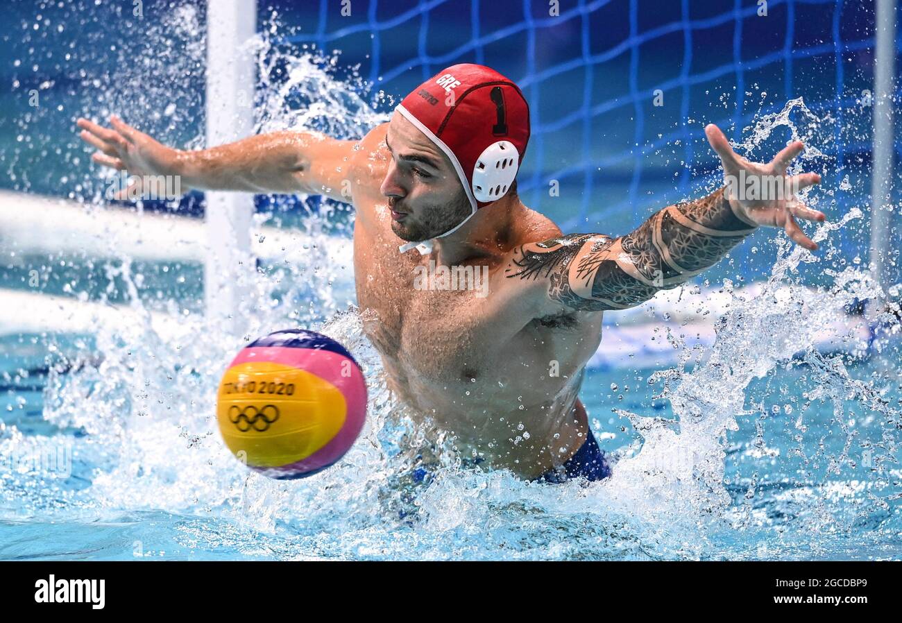 Tokyo, Japan. 8th Aug, 2021. Goalkeeper of Team Greece Emmanouil ...