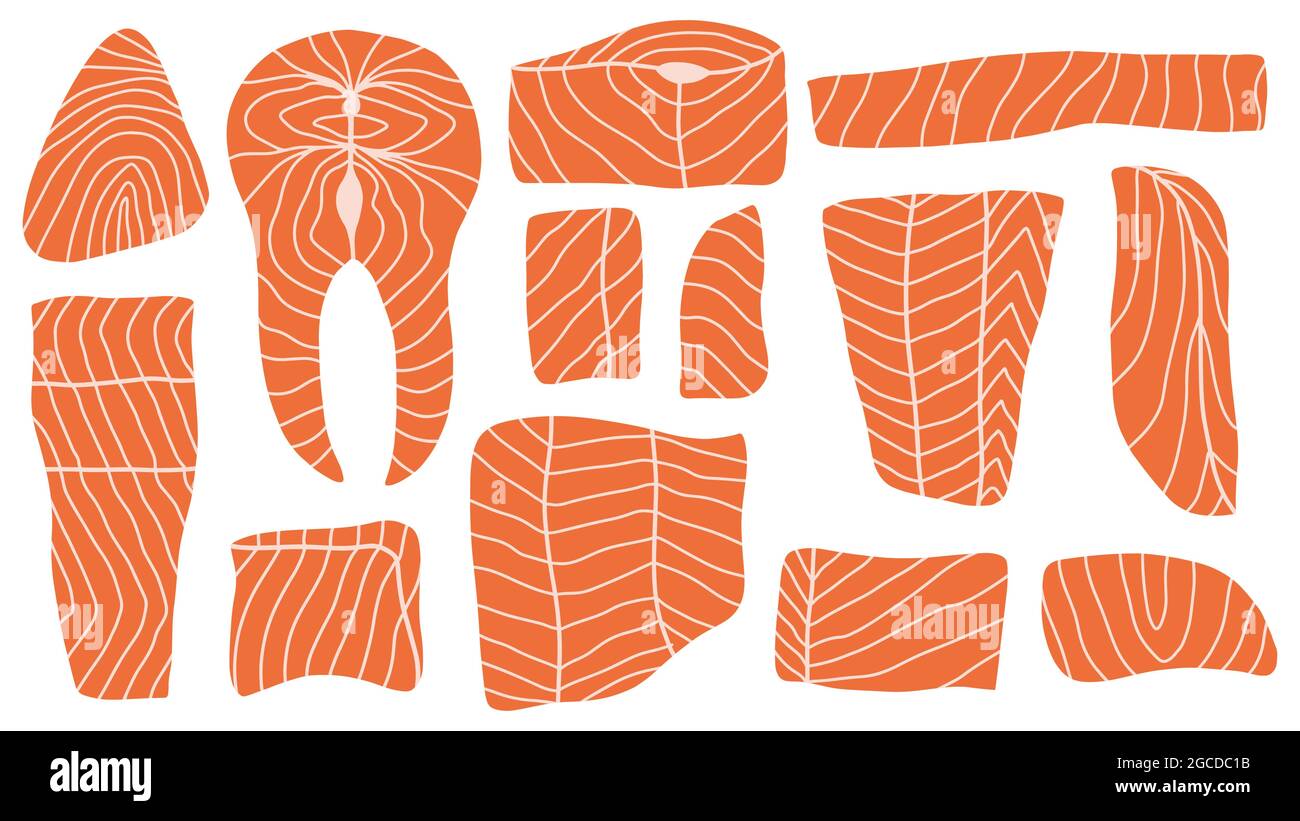 Fish fillet slices Stock Vector Images - Alamy