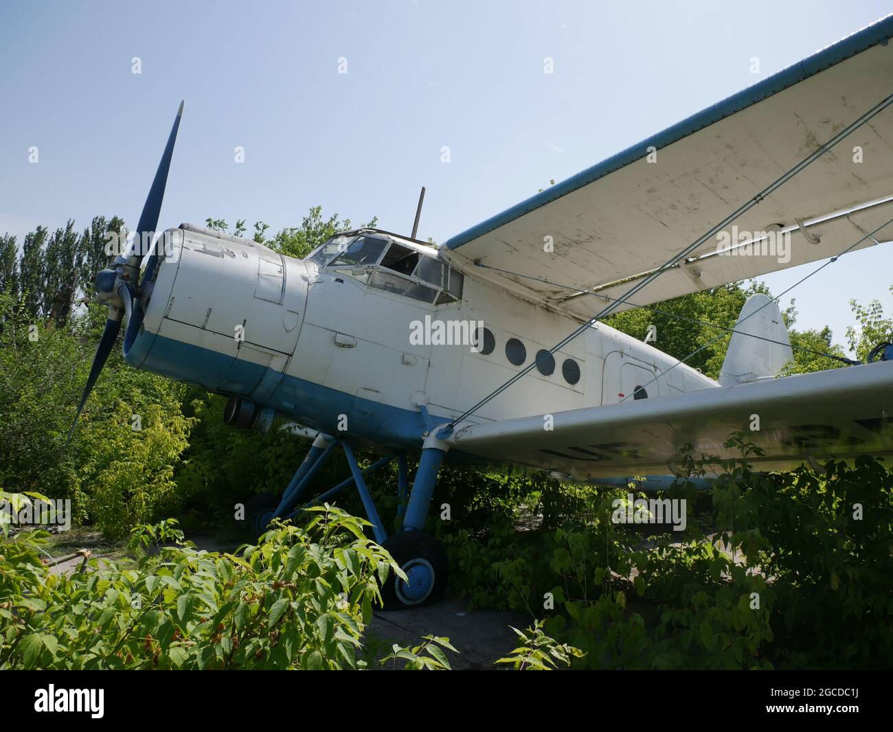Old abandoned plane. The base of abandoned broken planes Stock Photo ...