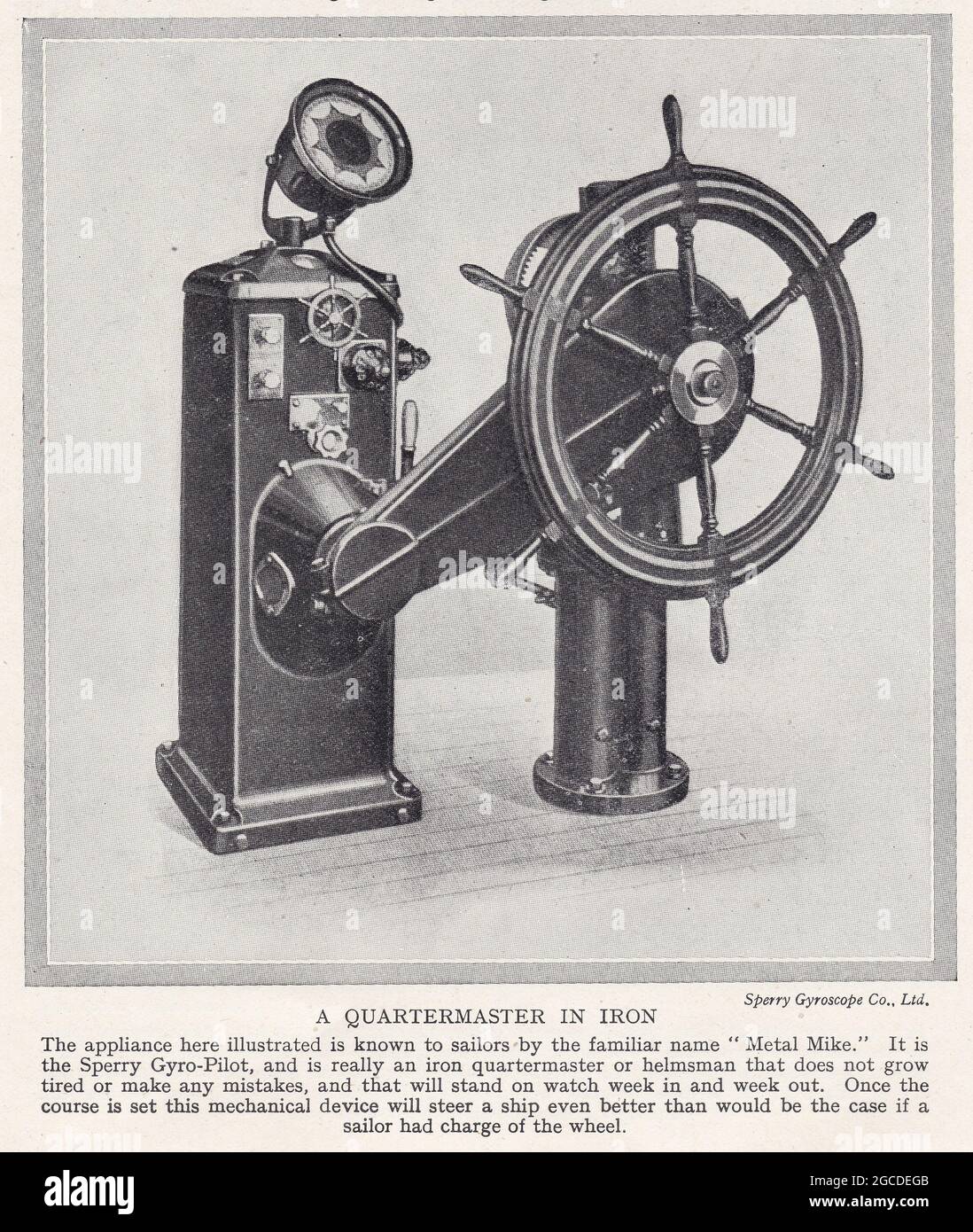 Vintage illustration of a Sperry Gyro-Pilot 1900s Stock Photo - Alamy