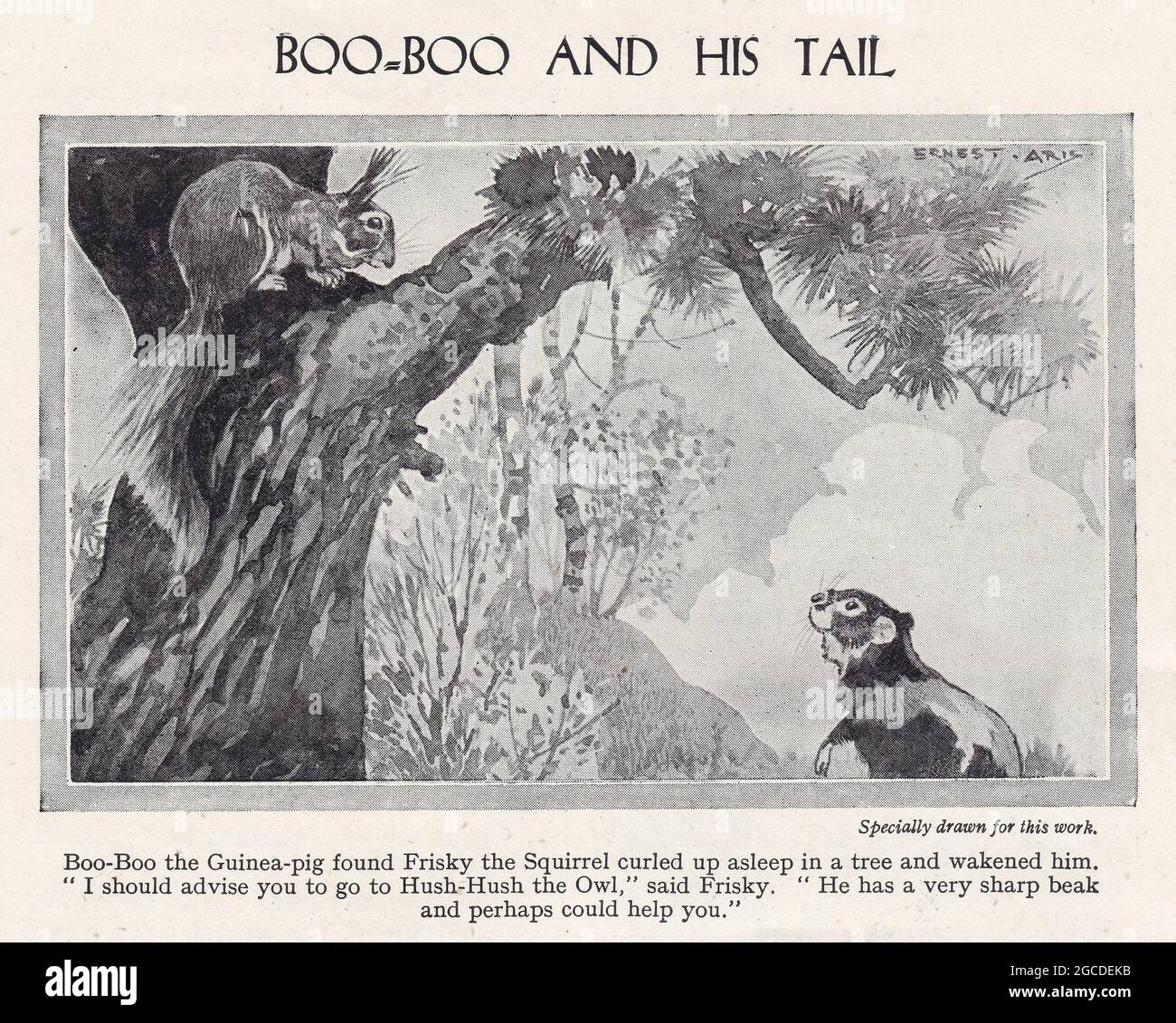 Vintage illustration of Boo-Boo and his Tail Stock Photo - Alamy