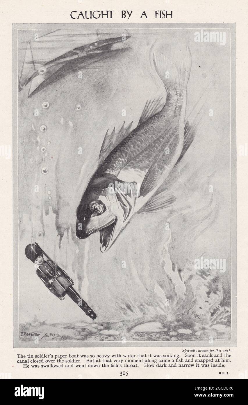 Vintage illustrations of The Steadfast Tin Soldier Stock Photo - Alamy