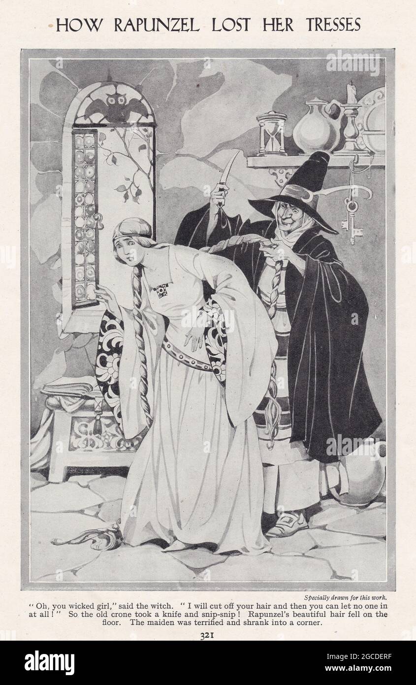 Vintage illustration of Rapunzel Stock Photo - Alamy