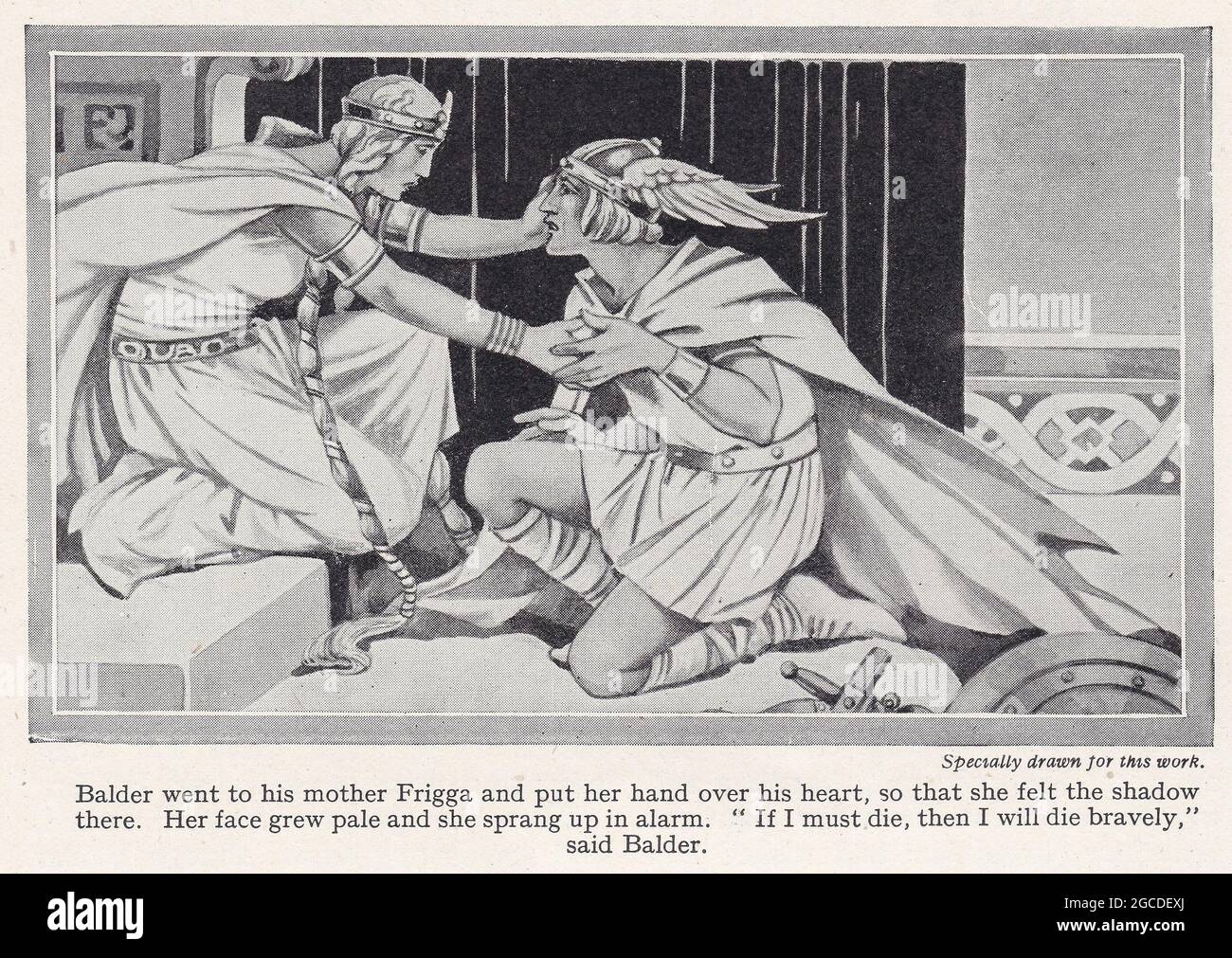 Vintage illustration of Balder and Frigga Stock Photo - Alamy