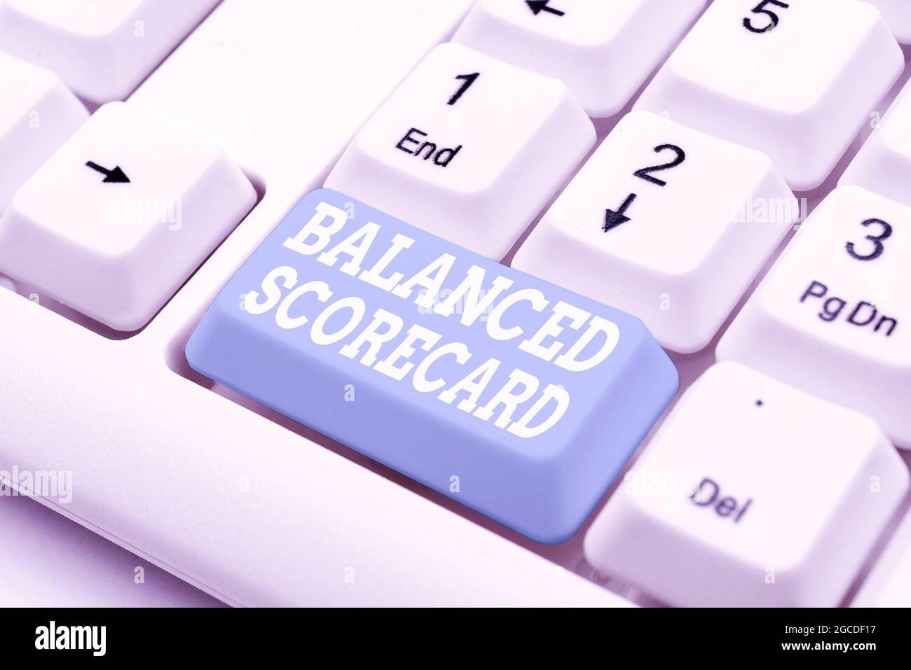 Sign displaying Balanced Scorecard. Word Written on a performance ...