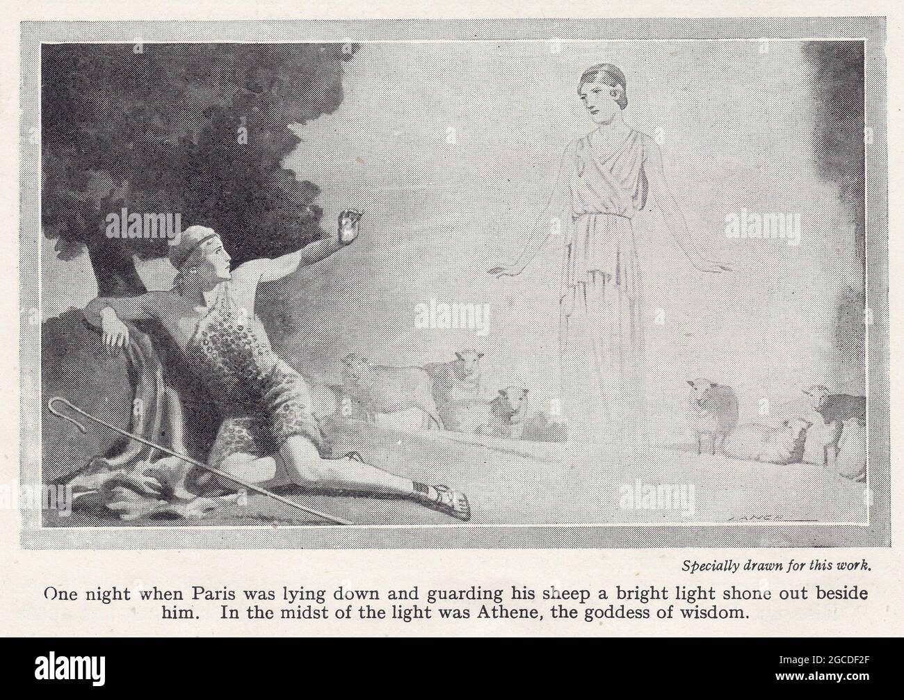 Vintage illustration of The Shepherd Prince of Troy Stock Photo - Alamy