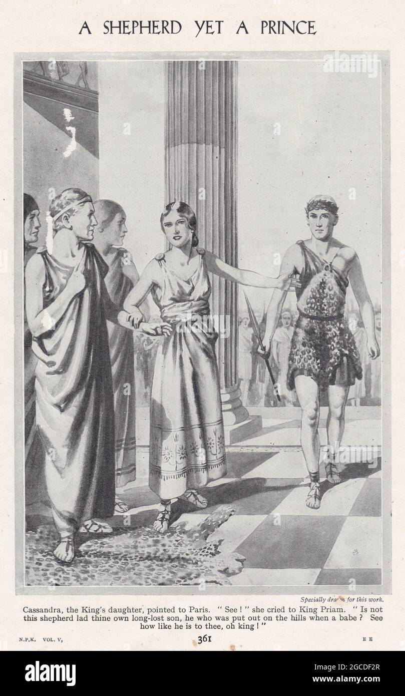 Vintage illustration of The Shepherd Prince of Troy Stock Photo - Alamy