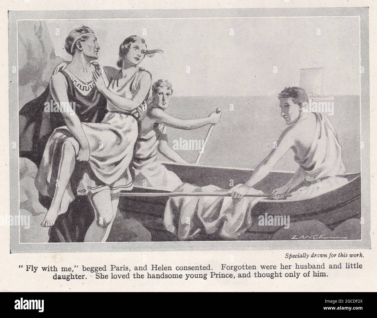 Vintage illustration of The Shepherd Prince of Troy Stock Photo - Alamy