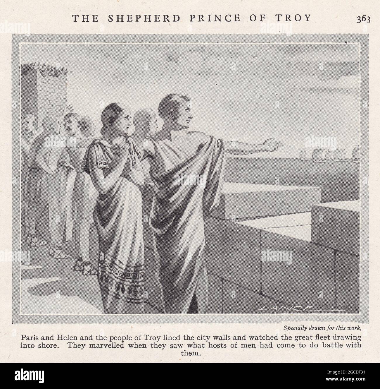 Vintage illustration of The Shepherd Prince of Troy Stock Photo - Alamy