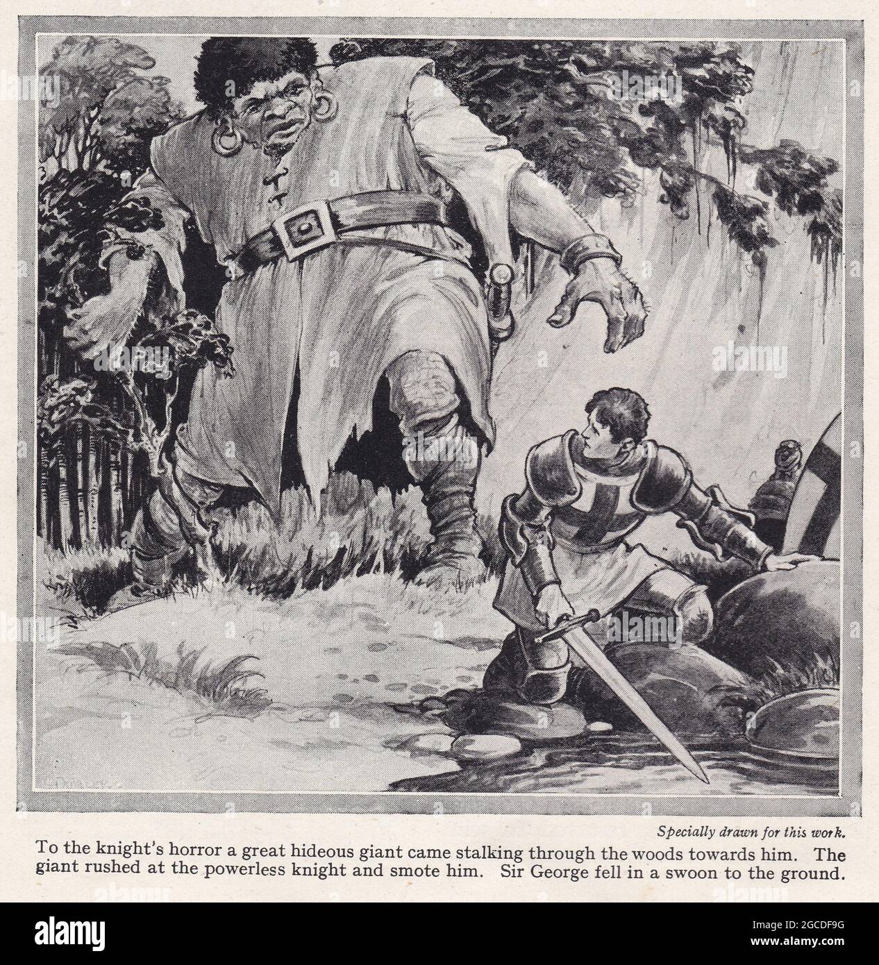 Vintage illustration of The Adventures of The Red Cross Knight Stock ...