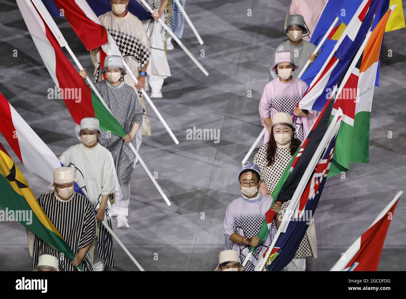 Tokyo, Japan. 08th Aug, 2021. Parade of Flags enters during the 2020 ...
