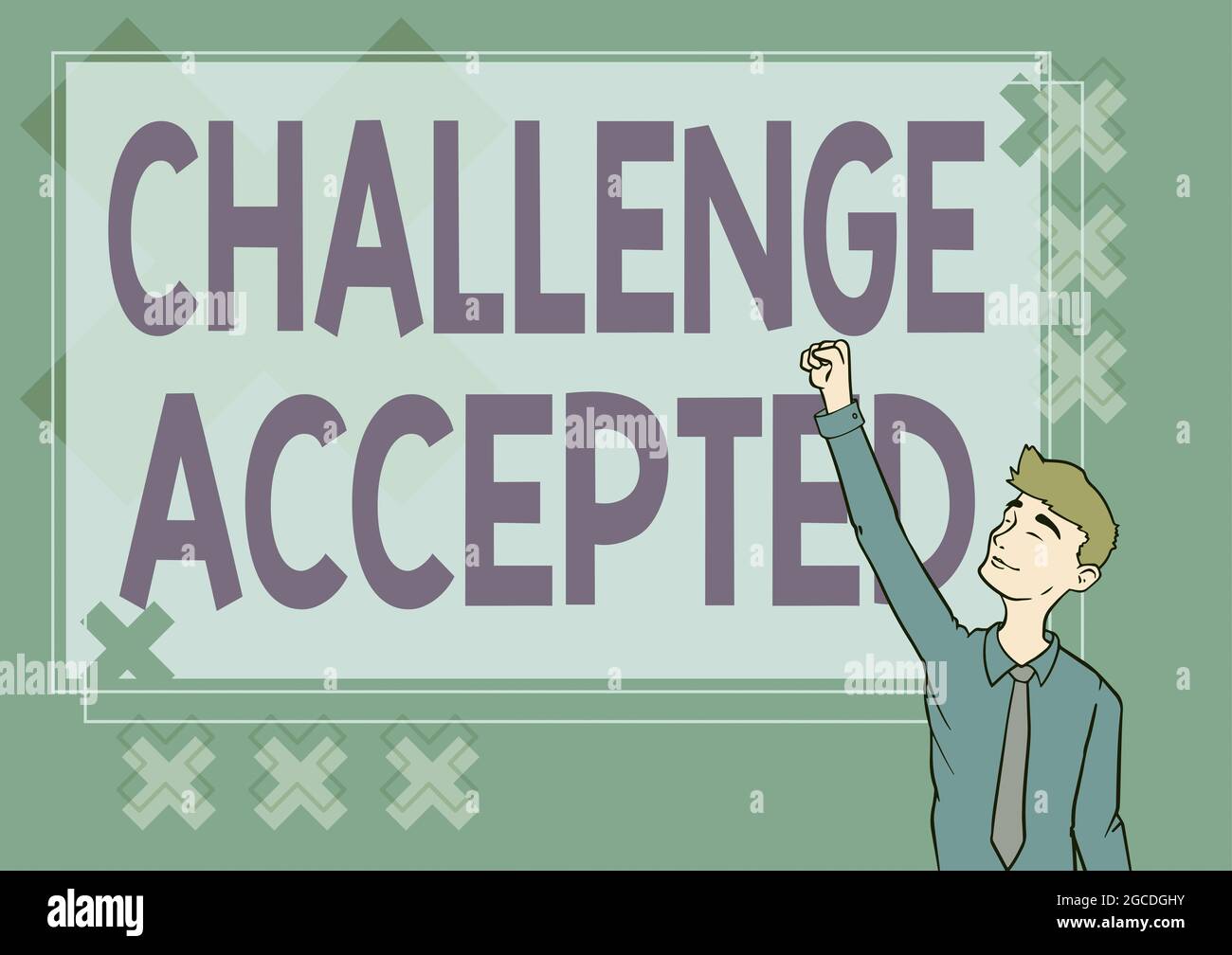 Sign displaying Challenge Accepted. Business concept to participate or ...