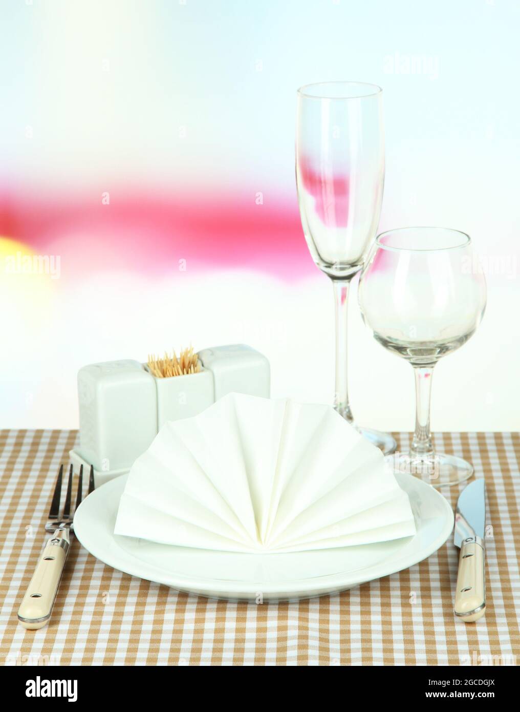 Beautiful table setting for breakfast Stock Photo - Alamy