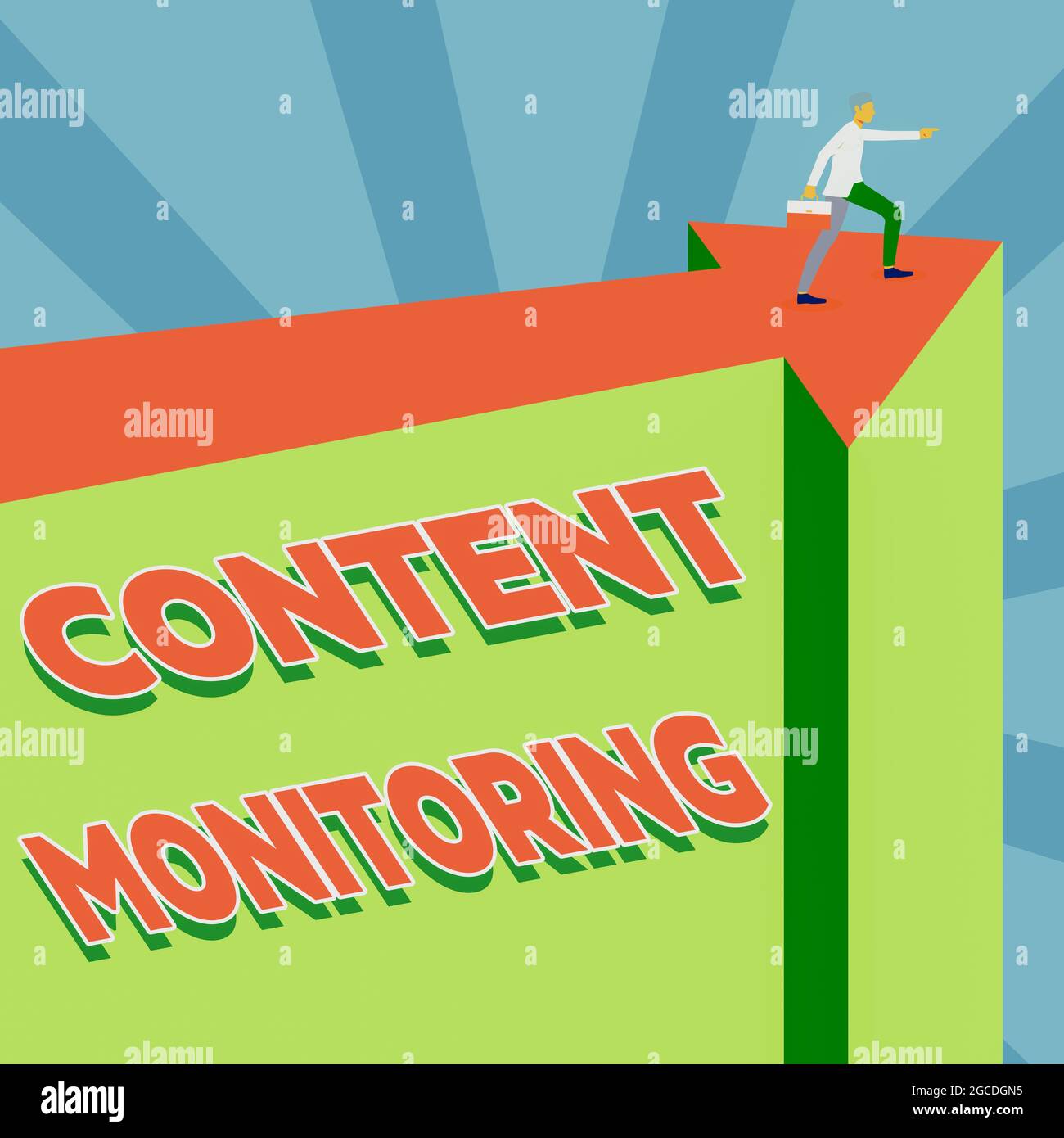 Text showing inspiration Content Monitoring. Word Written on a tool to ...