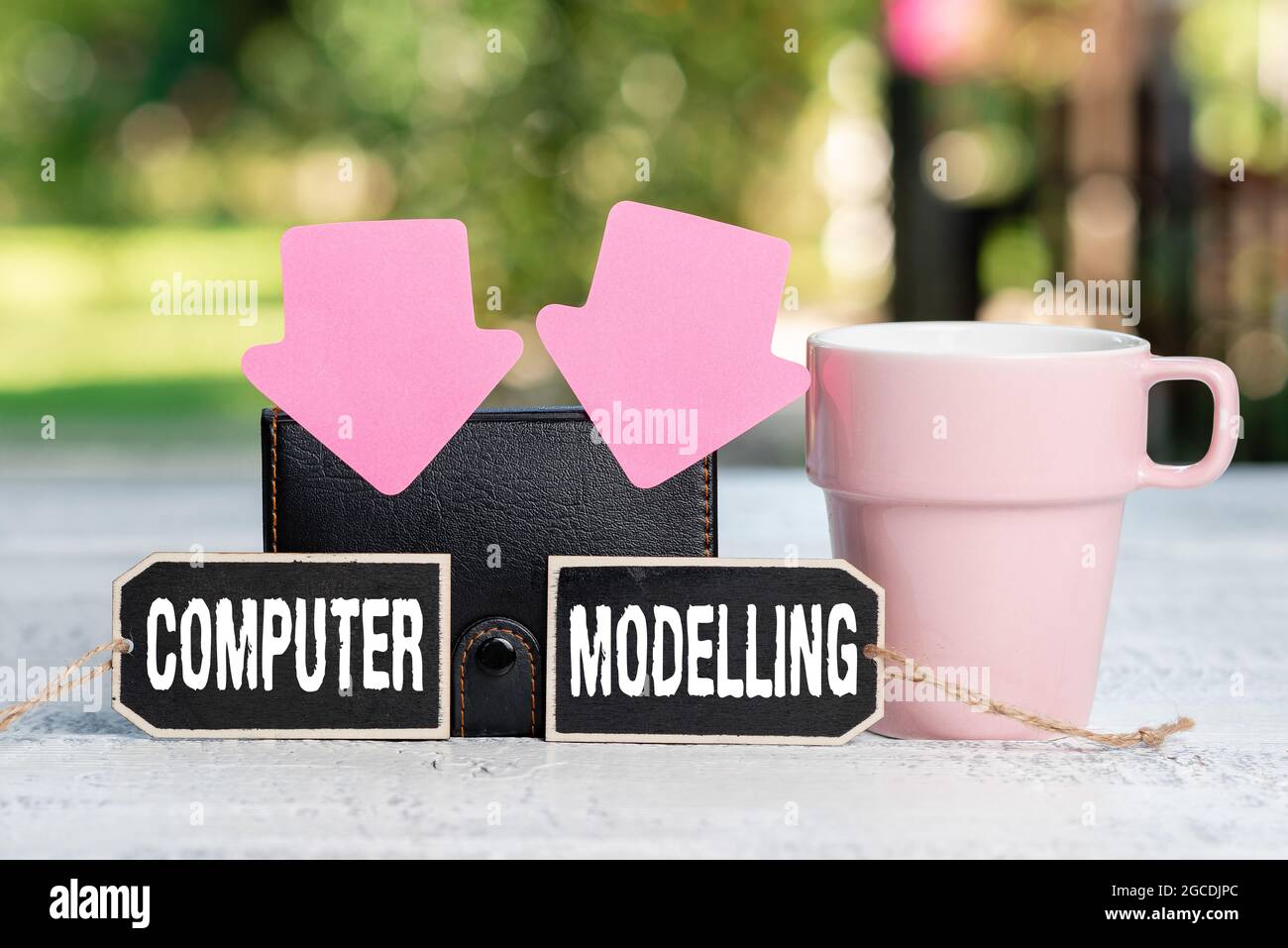 Text caption presenting Computer Modelling. Internet Concept using a ...