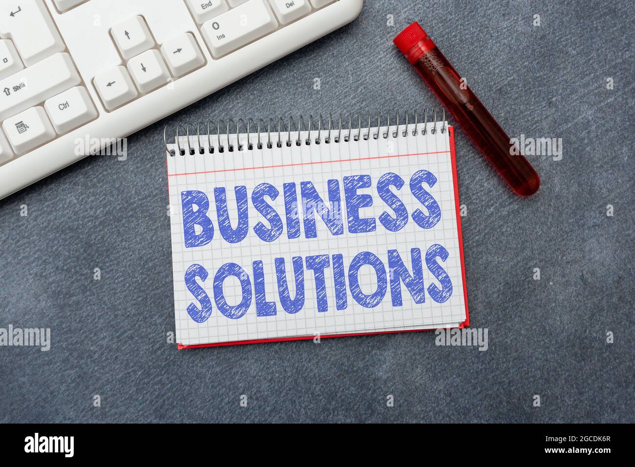 Hand writing sign Business Solutions. Business approach ideas used to ...