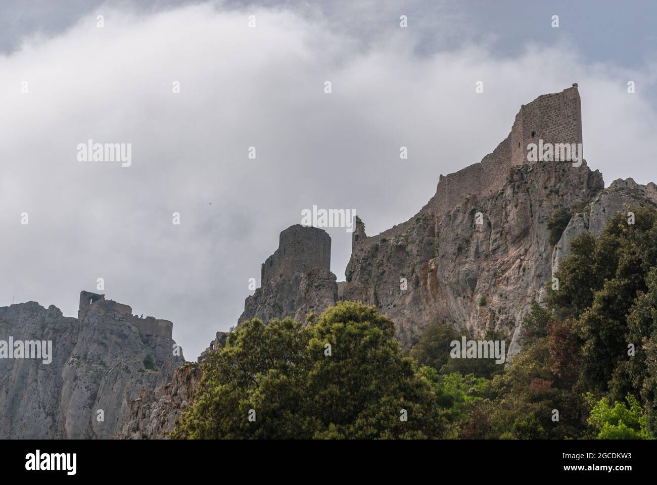 Peyrepertuse castle, one of the famous Cathar castles in Southern ...
