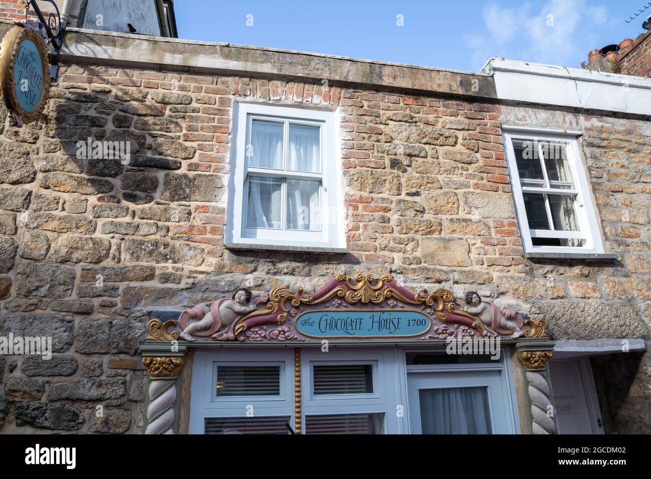 The chocolate house 1700 in Penzance, Cornwall, UK Stock Photo - Alamy