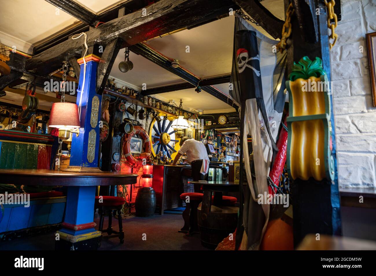 Interior of the Admiral Benbow pub in Penzance, Cornwall, UK Stock ...