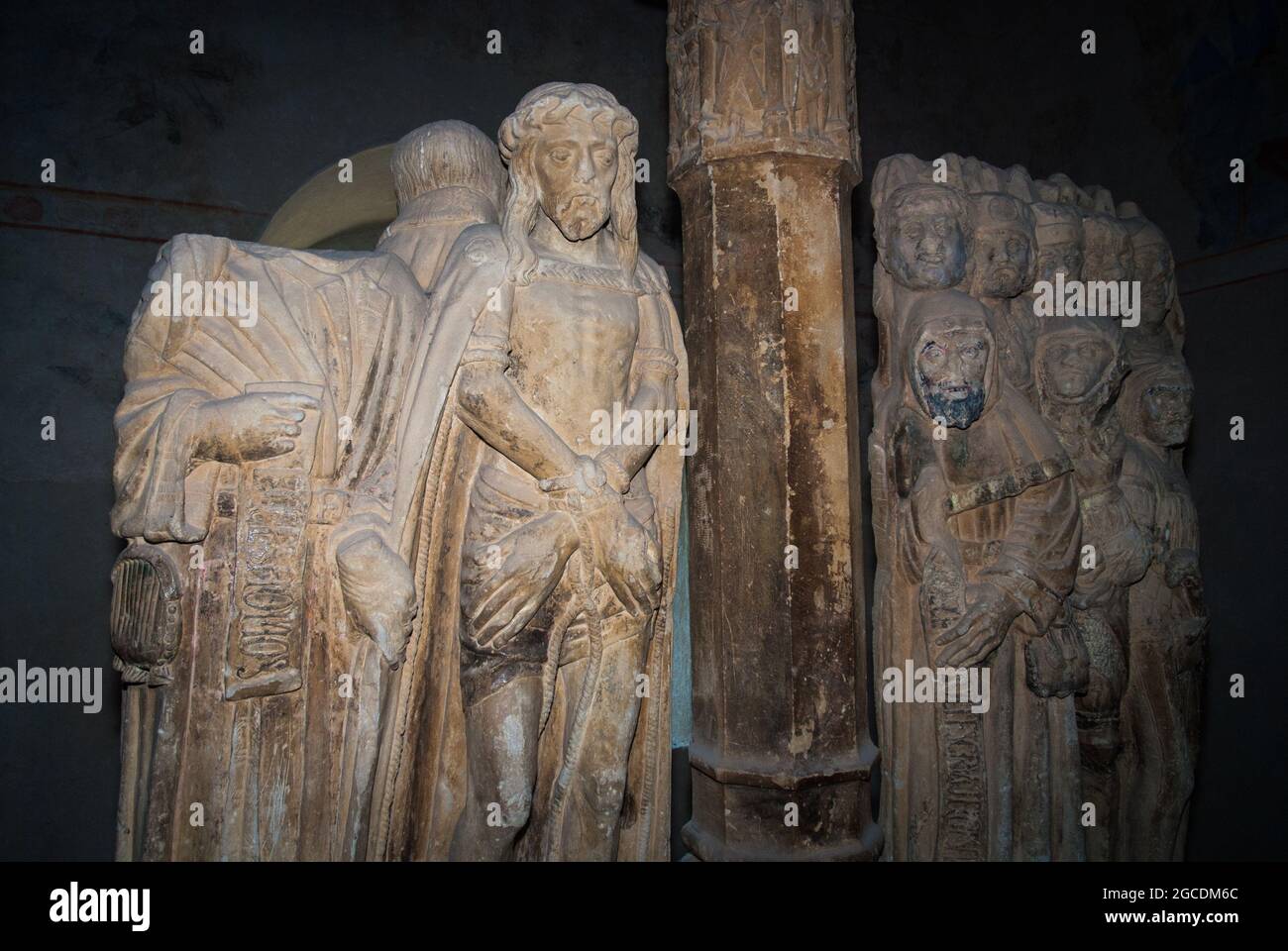 At the museum of Carcassonne: medieval relief depicting witnesses of ...
