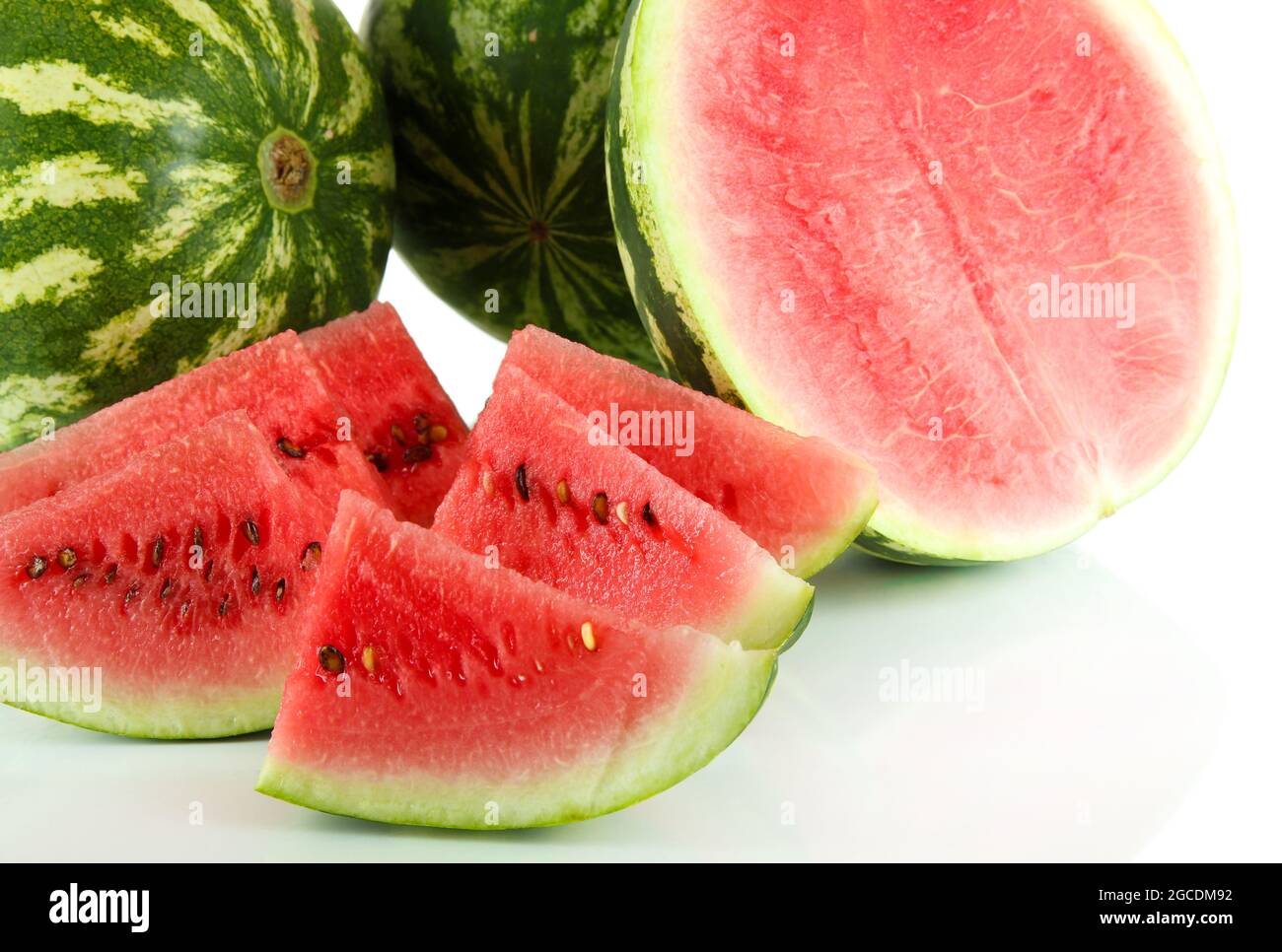 Ripe watermelons isolated on white Stock Photo - Alamy
