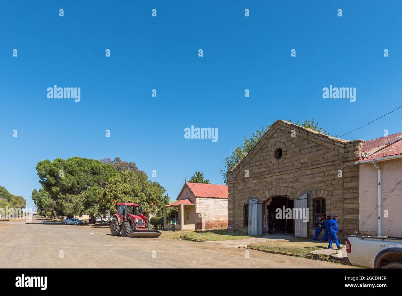 ROUXVILLE, SOUTH AFRICA - APRIL 23, 2021: A street scene, with old ...