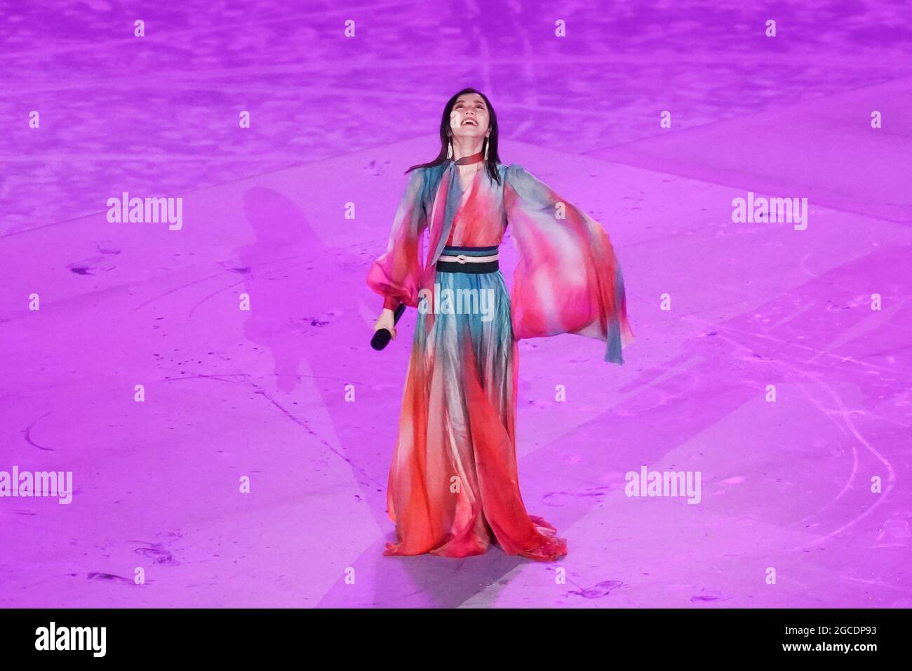 Toyko, Japan. 08th Aug, 2021. Japanese singer during the Tokyo Olympics ...