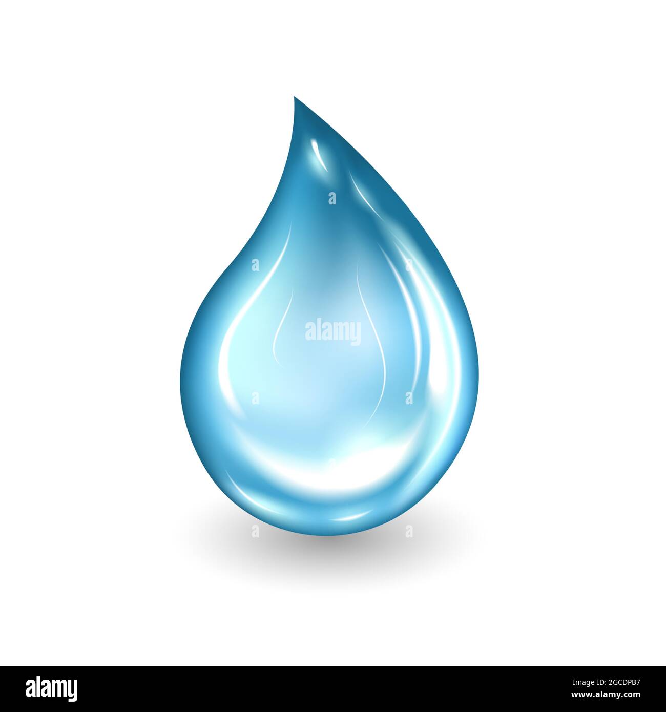 Pure water drop isolated on white background. Vector illustration Stock ...
