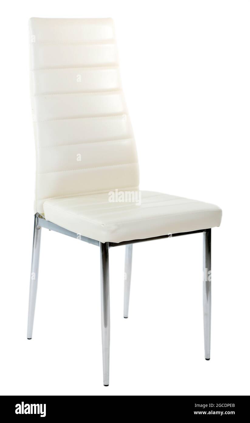 White chair isolated on white Stock Photo - Alamy