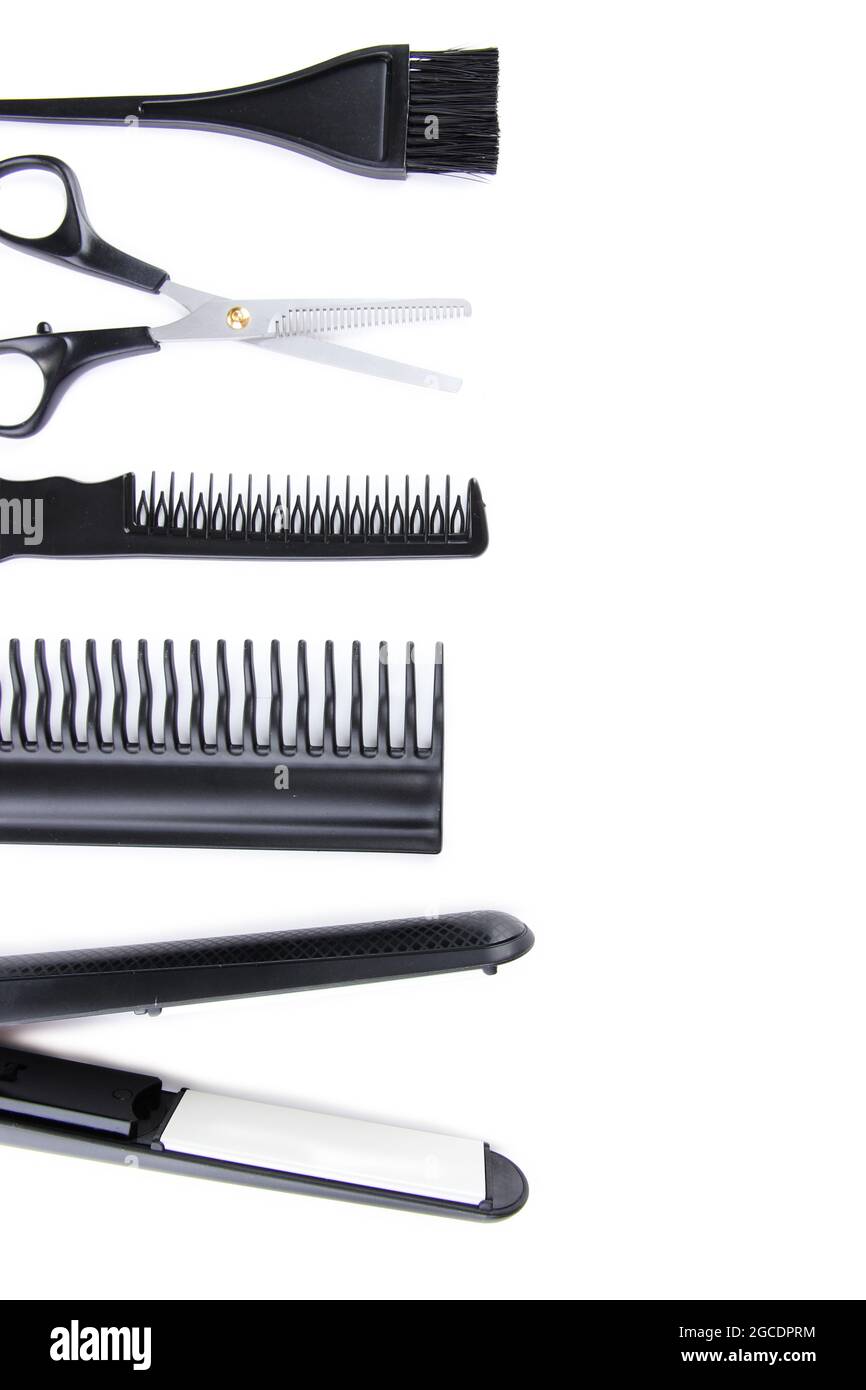 Professional hairdresser tools, isolated on white Stock Photo - Alamy
