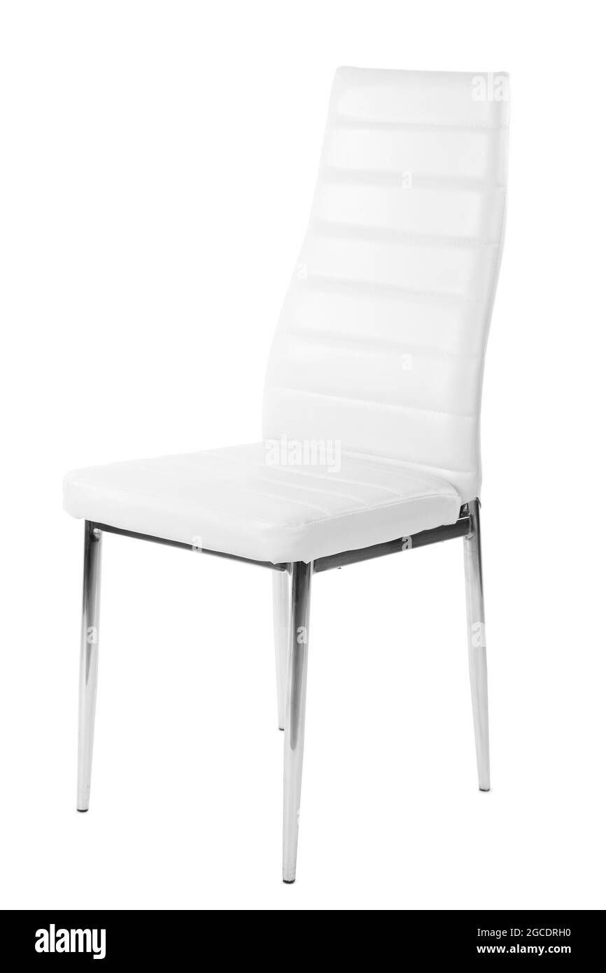 White chair isolated on white Stock Photo - Alamy