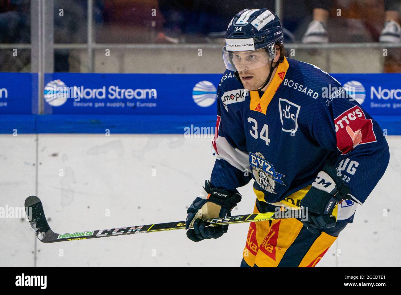 Claudio Cadonau # 34 (EV Zug) during the National League preparatory ...