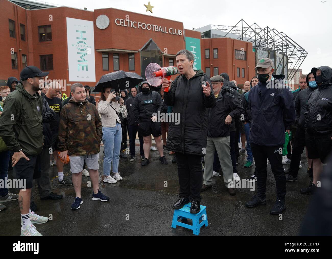 Celtic fans attending a protest against the clubs board ahead of the ...