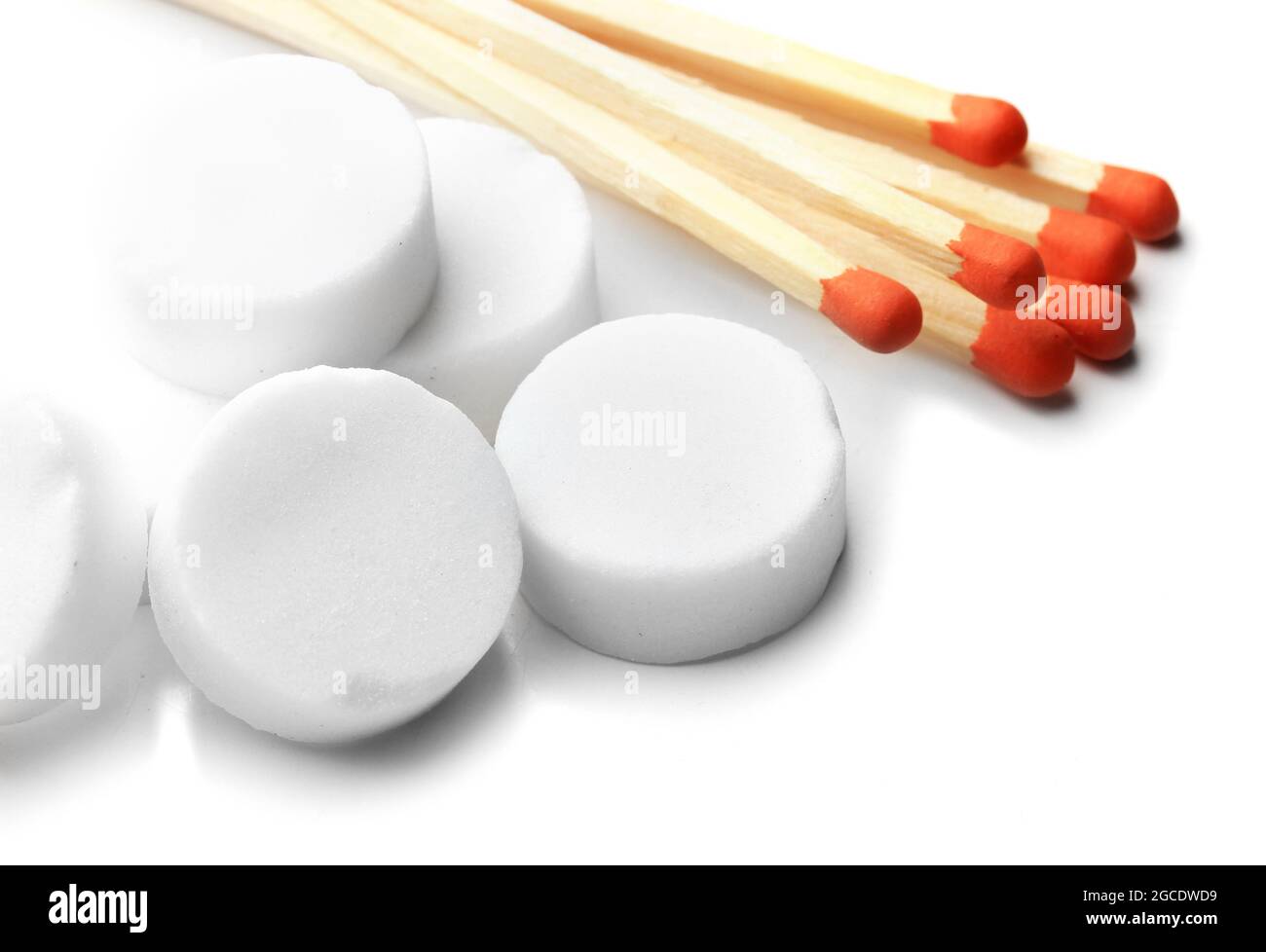 Long matches and dry fuel, isolated on white Stock Photo - Alamy