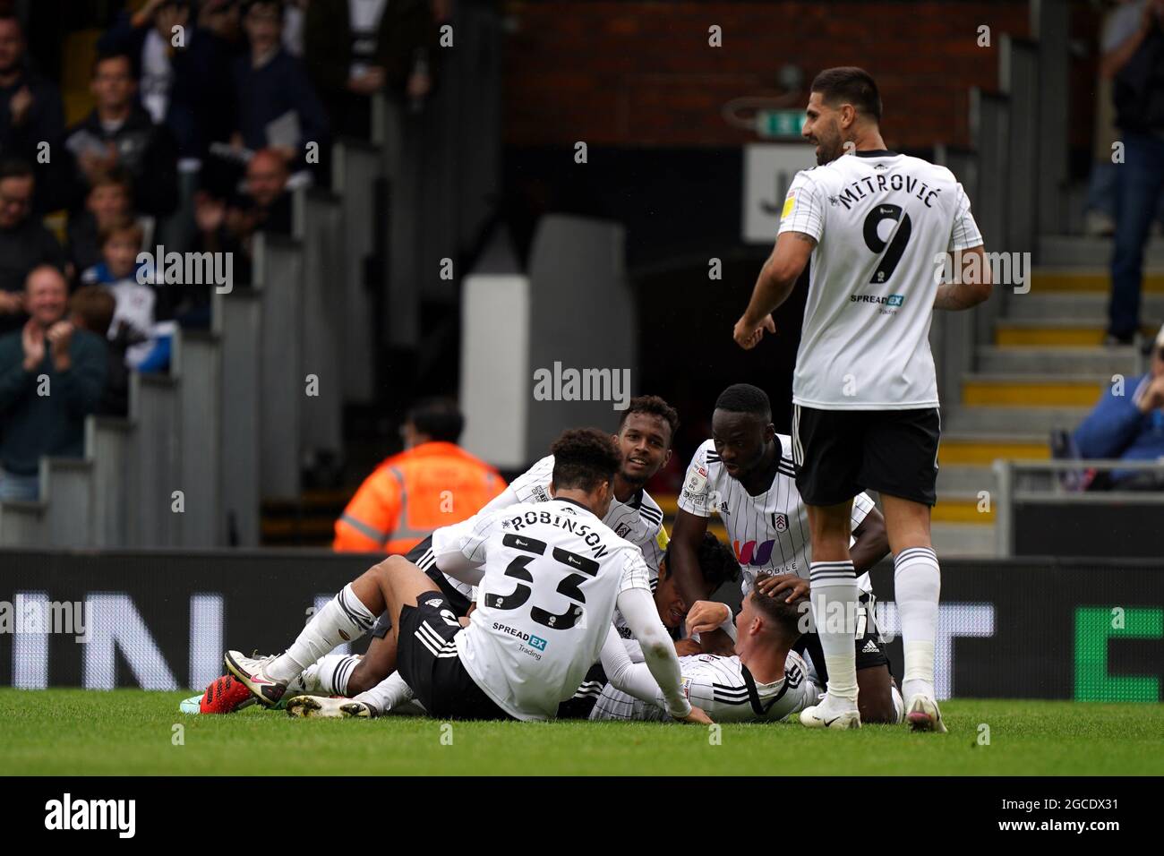 Fulham's Harry Wilson celebrates after scoring his sides first goal ...