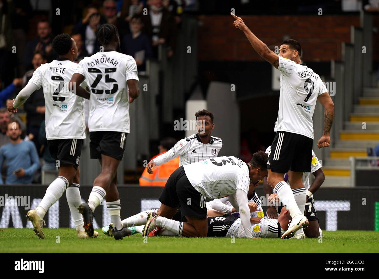 Fulham's Harry Wilson celebrates after scoring his sides first goal ...