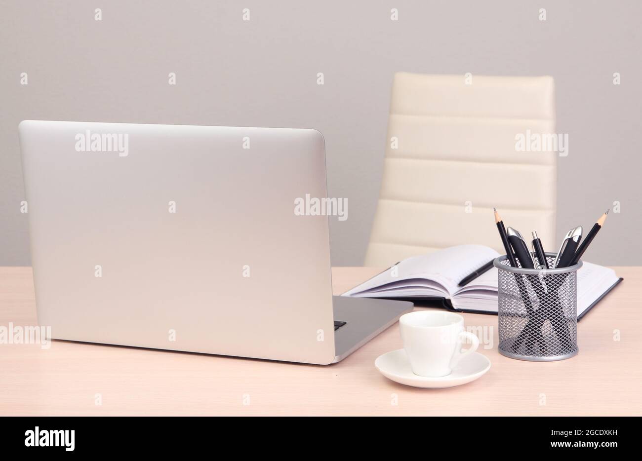 Office workplace with computer, close up Stock Photo - Alamy