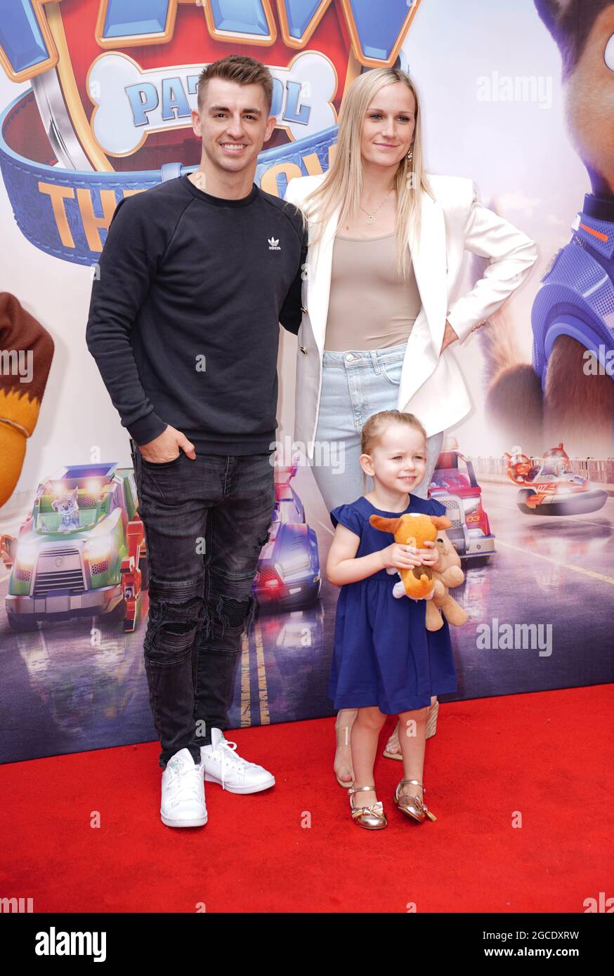 Max Whitlock with wife Leah and daughter Willow arriving for the gala ...