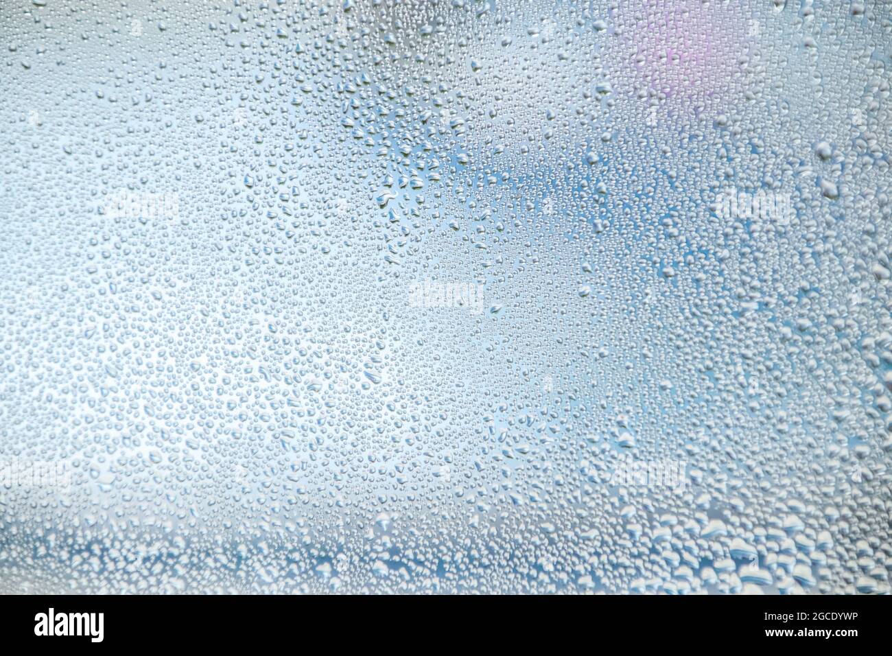 water droplets on glass window see to outside Stock Photo - Alamy
